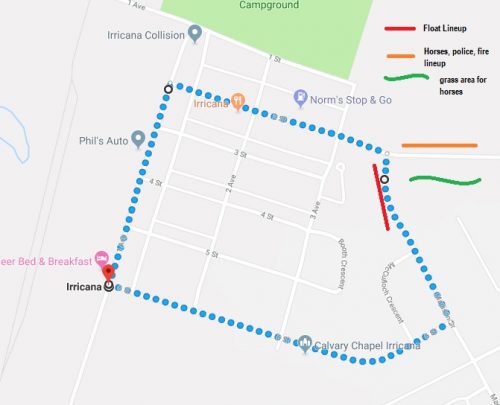 Parade Map - Town of Irricana