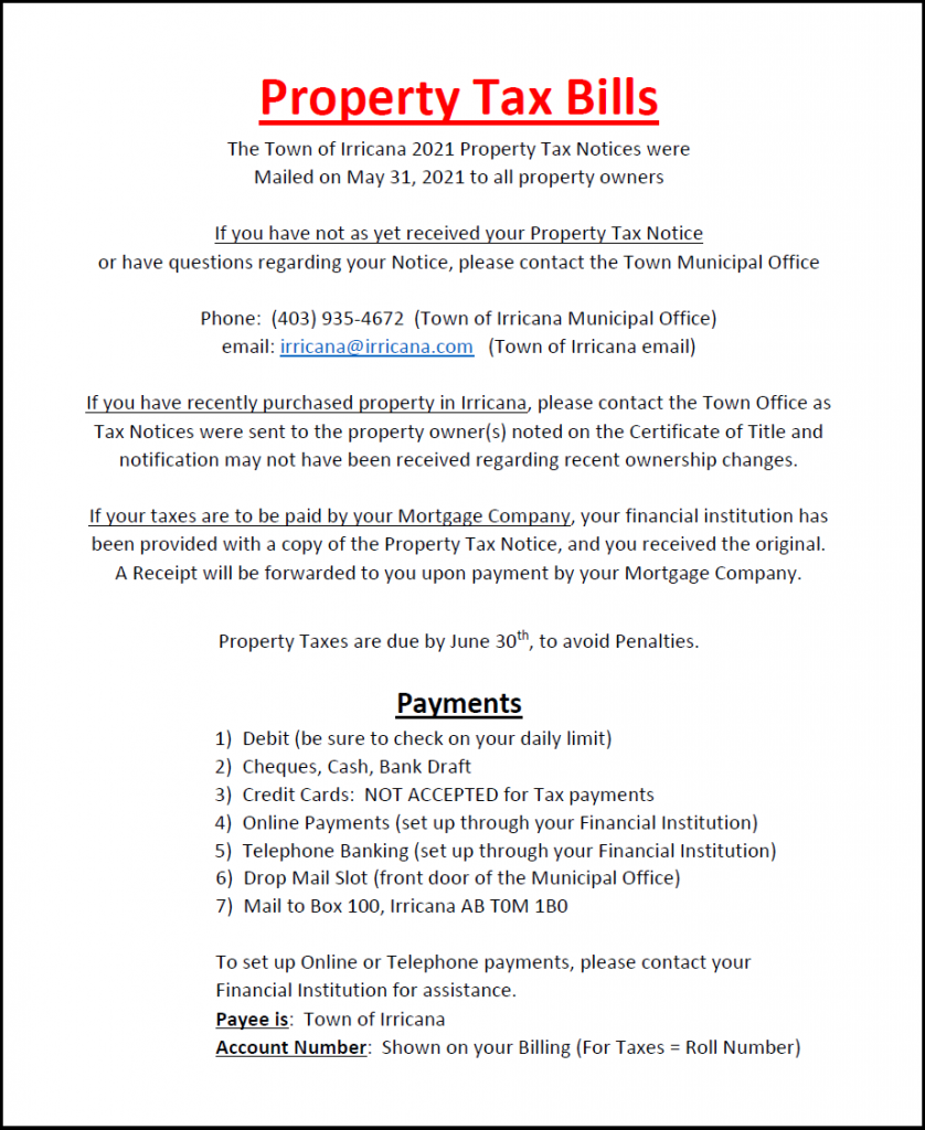 Property-Tax-Notice-1 - Town of Irricana
