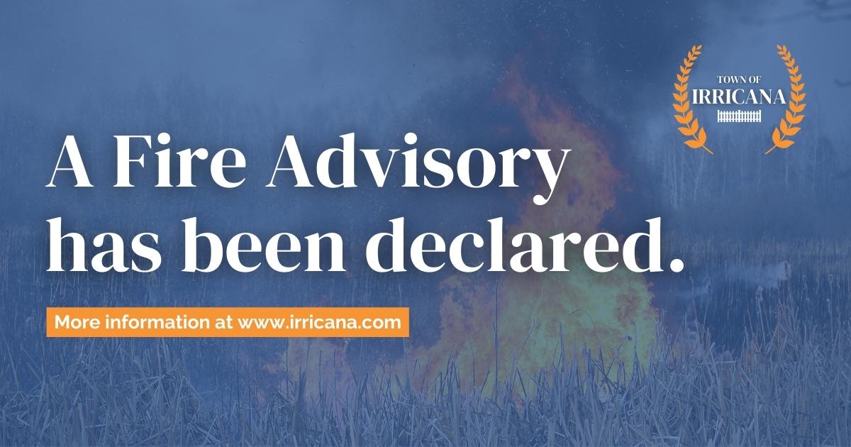 Fire Advisory Declared - Town of Irricana