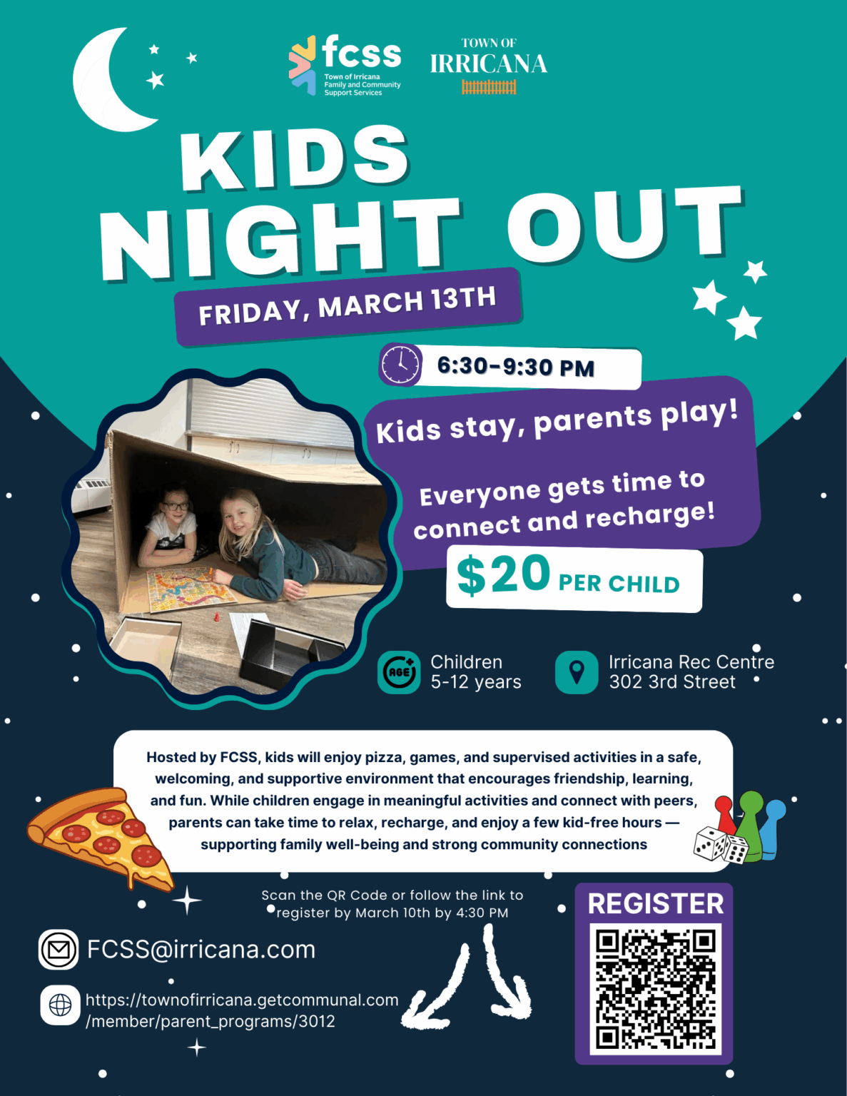 🌙 Kids Night Out (CANCELLED) - Town of Irricana
